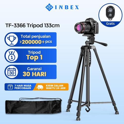 Promo INBEX TF-3366 Tripod Kamera+Bluetooth Remote+Bag/133CM Rotation Tripod - Tripod - Kab ...
