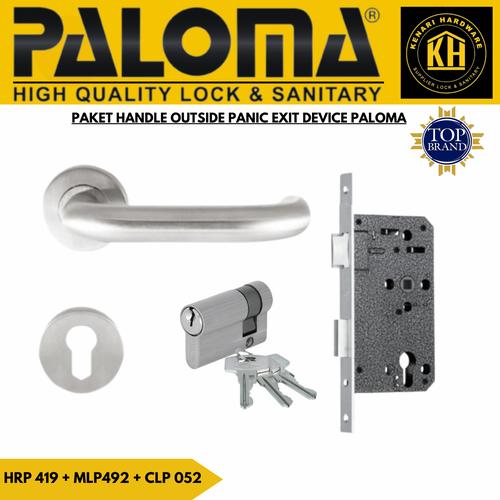 Jual PAKET LENGKAP HANDLE OUTSIDE PANIC EXIT DEVICE PALOMA HANDLE PINTU ...