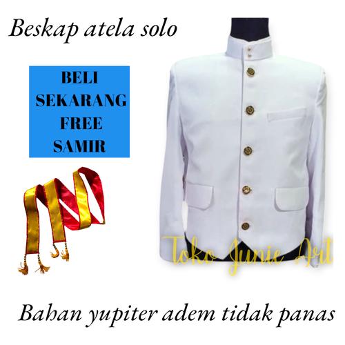 Jual Beskap Atela Solo Warna Putih Halusan Busana Adat Jawa Kejawen - L ...