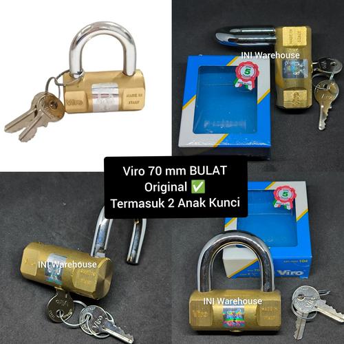Jual VIRO BULAT Besar 70 mm Gembok Kantor Gudang Original Padlock Pad ...