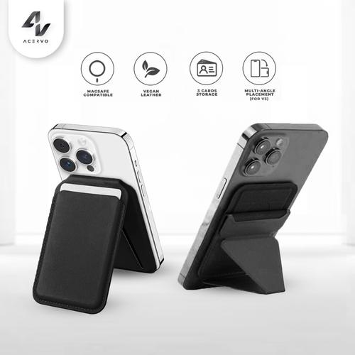 Jual Stand-on Leather Card Holder with MagSafe iPhone Stand Wallet ...