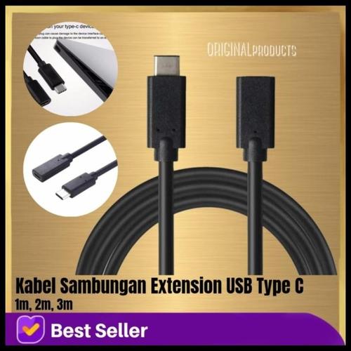 Jual Kabel sambungan extension usb type c perpanjangan 2 3 meter 2m 3m ...