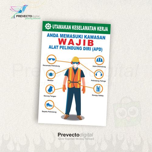 Jual Sticker Safety Sign K3 Rambu Anda Memasuki Kawasan Wajib APD ...