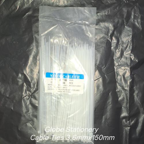 Jual Nylon Cable Tie ( kabel ties ) 3,6mm x 150mm (panjang 15cm) putih ...