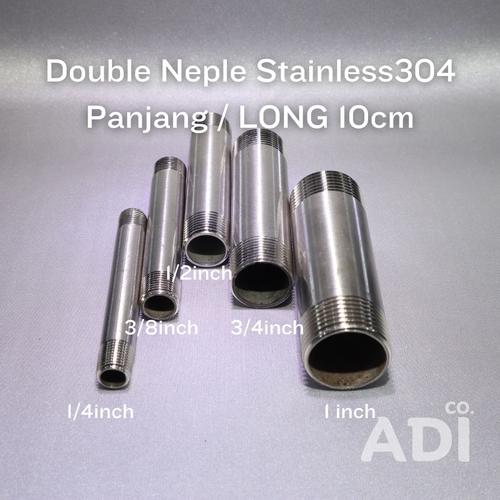 Jual Double Neple Panjang Long 10cm Stainless Steel Sambungan Pipa ...