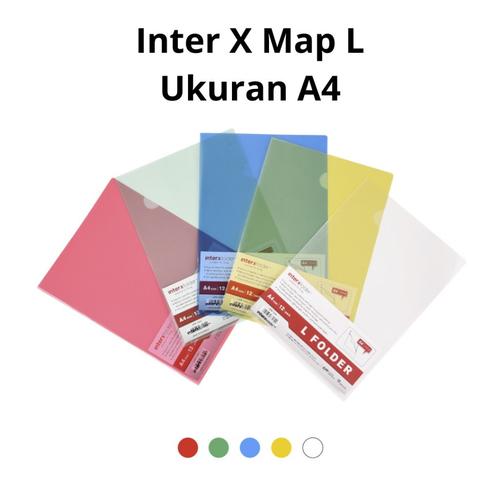 Jual (PACK) INTER-X MAP L UKURAN A4 CLEAR SLEEVES WARNA BENING KUNING ...