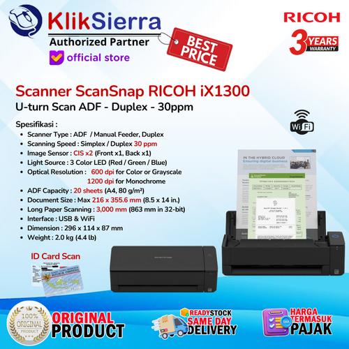 Jual FUJITSU ScanSnap S1300i A4 | S 1300i Portable Scanner S1300 i ...