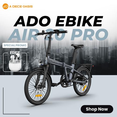 Promo Ado Ebike Air 20 Pro Smart Bike Folding Electric Bike Sepeda ...