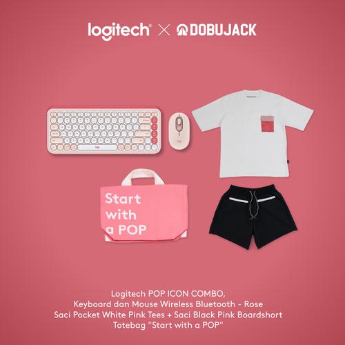 Promo Logitech POP ICON COMBO Keyboard dan Mouse Bluetooth Rose X ...