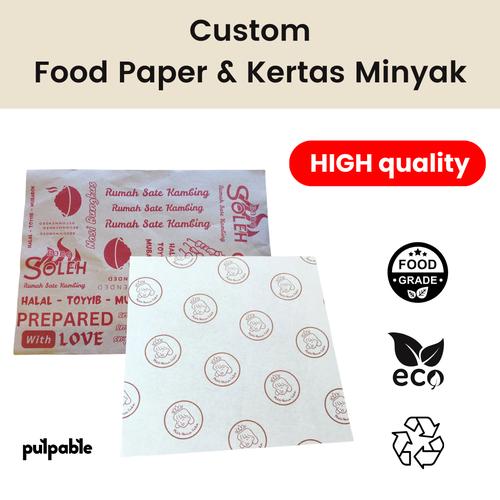 Promo Custom Foodgrade Paper greaseproof paper 40 gsm 1.000 pcs ...