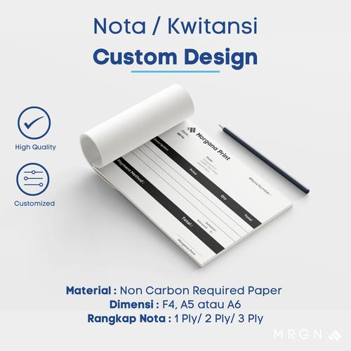 Jual Print Cetak Custom Nota / Kwitansi / Bon / Invoice - 2 warna, A6 3 ...