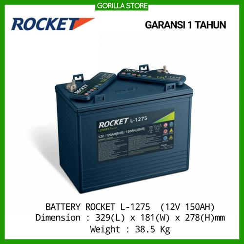 Jual Baterai Rocket L-1275 12V 150AH - Jakarta Pusat - GORILLA STORE ID ...