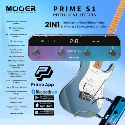 Promo MOOER Prime S1, Multi-Effects Processor, Stereo Electric Guitar Pedals with Wireless ...