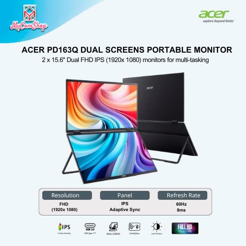 Jual ACER PORTABLE MONITOR PD163Q DUAL SCREEN 15.6" FHD IPS ADAPTIVE ...