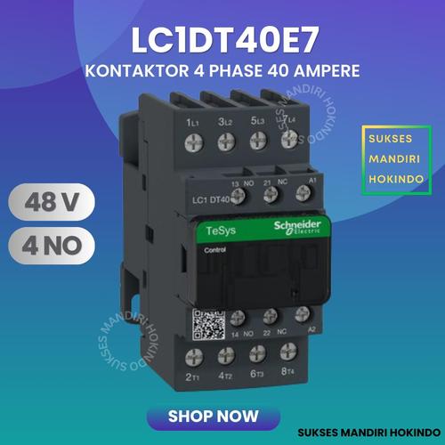 Promo Kontaktor 4P 40A 4 Phase 40 Ampere LC1DT40E7 48V 4NO ORI ...