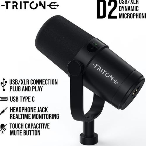 Jual Terbaik TRITON D2 Cardioid Dynamic Microphone USB XLR Podcast ...