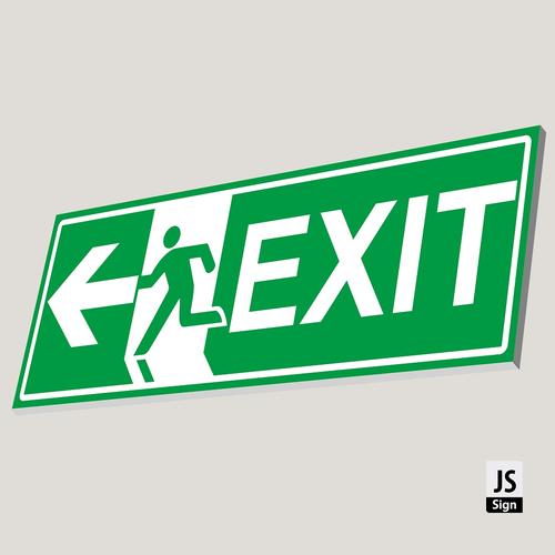 Jual SAFETYSIGN K3 - EXIT KIRI + PLAT 2MM - S(30x10cm) - Kab. Malang ...