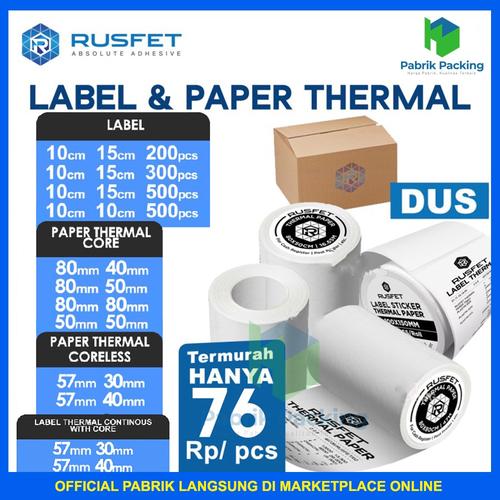 Jual Kertas Thermal Kertas Struk Kasir Thermal EDC Label Thermal Rusfet ...