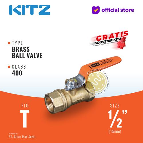 Jual KITZ Brass Ball Valve Fig. 400 T , 1/2" - 15A - 15mm , Drat ...