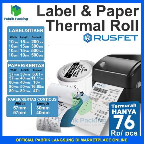 Jual Kertas Resi Label Thermal Paper Stiker Lebel Kertas Struk Kasir ...