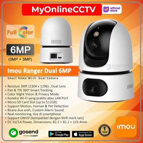 Promo Imou Ranger Dual Lens 3+3MP 6MP 360 Two Way Audio Sirine Alarm ...