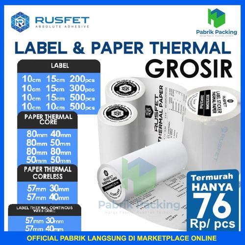 Jual Label thermal stiker thermal paper thermal kertas struk kasir ...
