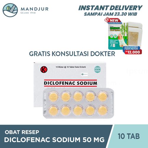 Jual Diclofenac Sodium 50 Mg Strip Isi 10 Tablet / Pereda Nyeri ...