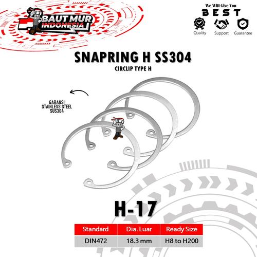 Jual CIRCLIP SNAPRING STAINLESS SS304 TYPE - H17 INTERNAL LOCKING SNAP ...