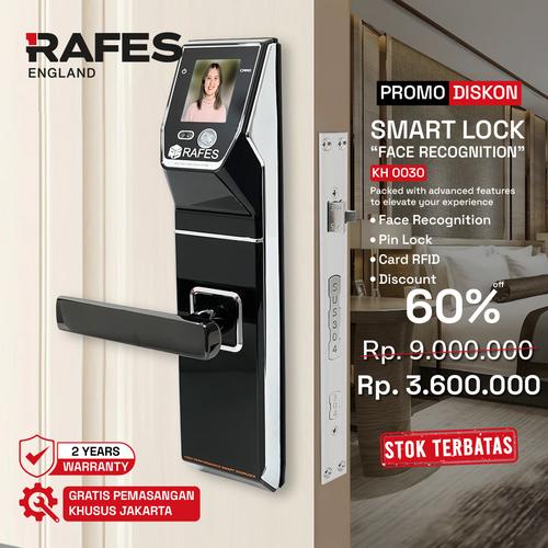 Promo RAFES SMART DOOR LOCK - FACE RECOGNITION - RFID CARD - PIN LOCK ...