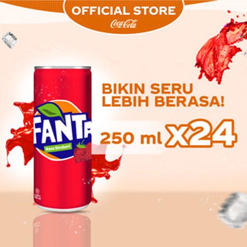 Jual Fanta Strawberry - Minuman Soda Rasa Stroberi - Kaleng 250ml - x24 ...