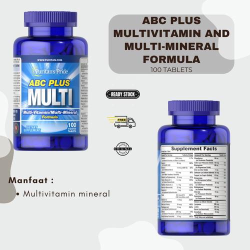 Jual Puritan Pride ABC Plus Multivitamin Multi-Mineral Formula 100 ...