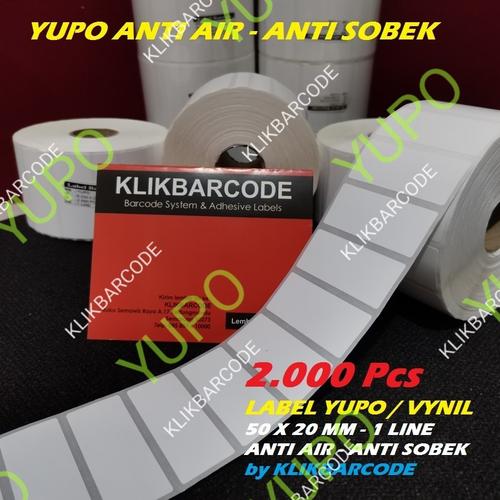 Jual Kertas Label Stiker Barcode Yupo 50 x 20 mm 1 Line 50x20 Vinyl ...