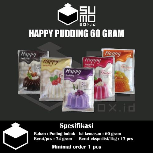 Jual Happy Pudding Stroberi Coklat 60gr / Puding Bubuk Instan - Coklat ...