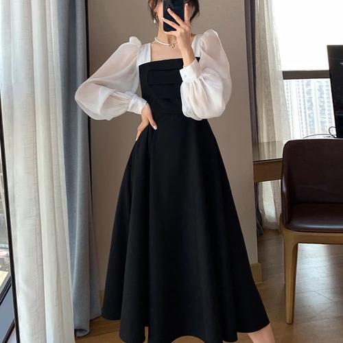 Jual Long Dress Fashion Korean Style Wanita Dewasa Kasual Simpel Elegan ...