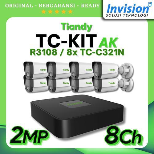 Jual Tiandy TC-KIT 8CH NVR R3108 8 Camera IP TC-C321N Outdoor (8*2MP ...
