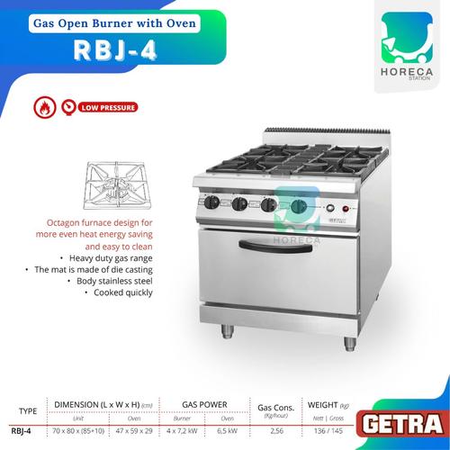 Jual GETRA Gas Open Burner with Oven RBJ-4 / RBJ 4 / RBJ4 - Jakarta ...