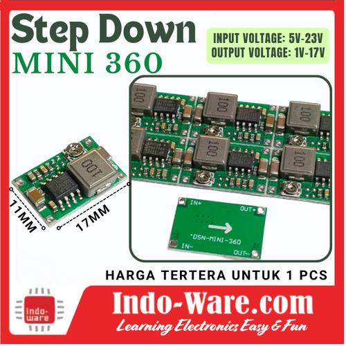 Jual MODUL STEP DOWN MINI 360 SMALL ADJUSTABLE DC STEP DOWN 2A 5V-23V ...