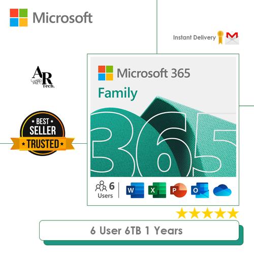 Promo Microsoft Office 365 Family Radeem Key Original 6 User 6TB One Drive - Account Cicil 0% 3x ...