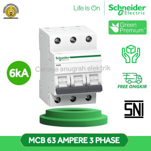 Promo MCB Schneider 63 Ampere 3 PHASE / MCB SCHNEIDER 63A 3P 6KA ORIGINAL - Kota Bandung ...