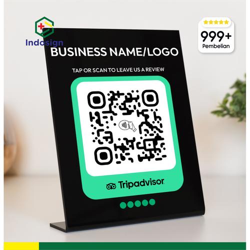 Jual akrilik tent card meja custom QR CODE print UV - A6 - Jakarta ...