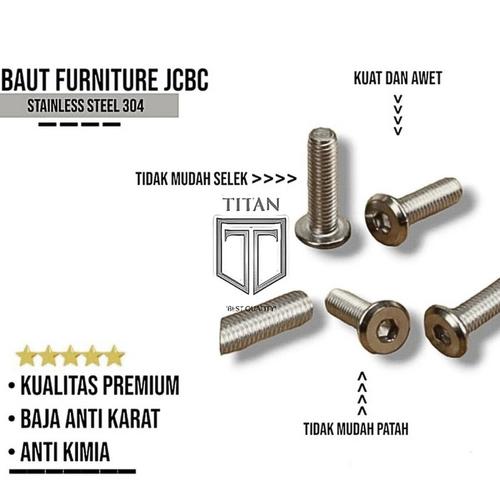 Jual Baut Furniture M4 x 12 BAUT JCBC BAUT Furnitur SS304 Baut L ANTI Karat - Kota Bekasi ...