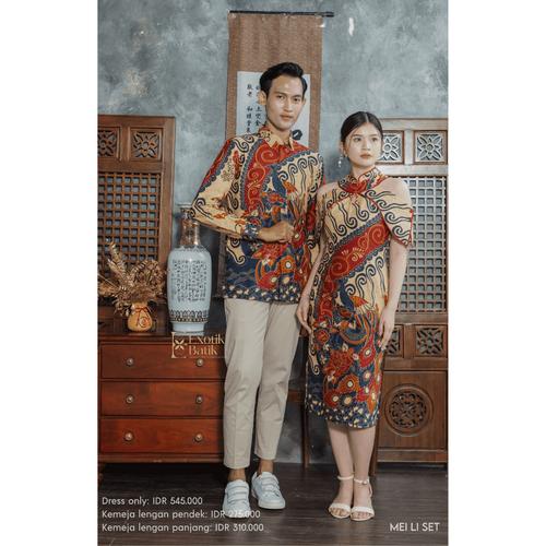 Jual Mei Li Couple Set Dress dan Kemeja Dewasa Exotik Batik - Dress XS ...