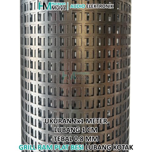 Jual (2x1 meter) Grill Ram Box Speaker Plat Besi Lubang Kotak Persegi 2 ...