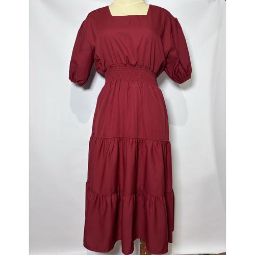 Jual Mery Dress Gaun Natal Christmas Hijau Maroon Lengan pendek dress ...