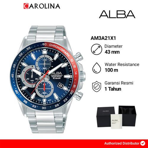 Promo Jam Tangan Pria Alba Active AM3A21X1 Dark Blue Dial Stainless Steel Strap Cicil 0% 3x ...