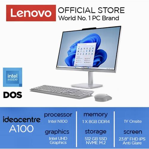 Jual Lenovo A100 AIO F0J6000FID DOS Intel N100 8GB 512GB SSD 23.8" FHD ...