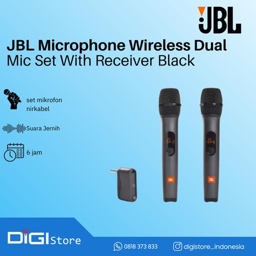 Jual JBL Microphone Wireless Dual Mic Set With Receiver Black - Kota ...