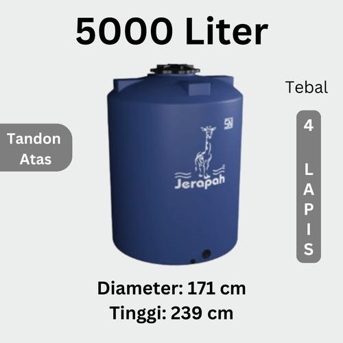 Jual Tandon Tangki Toren Air Jerapah 5000 Liter Anti Lumut Anti Bocor Dinding Tebal 4 Lapis ...