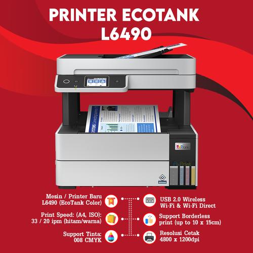 Promo Printer Epson L 6490 Pigment Print Scan Copy Wireless Duplex Fax ...