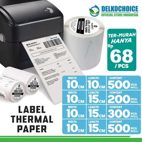 Jual Stiker Label Thermal Paper Sticker Barcode Printer Resi Kertas POS - Label 10x10 500 - Kota ...